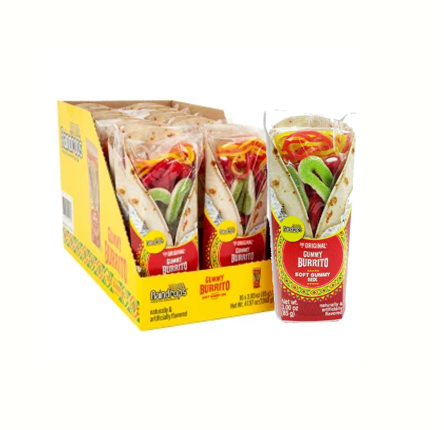 RAINDROPS GUMMY BURRITO 16/3OZ – Ranger Wholesale