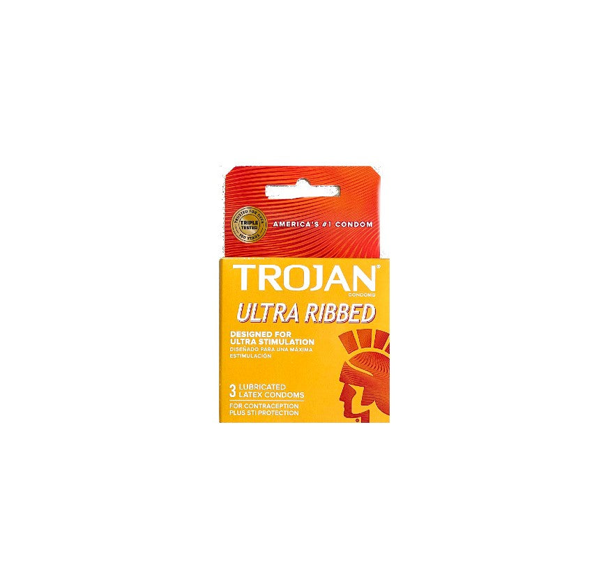 TROJAN ULTRA RIBBED (YELLOW) 6 – Ranger Wholesale
